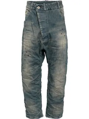 Boris Bidjan Saberi Asymmetric Drop-crotch Jeans - Blue