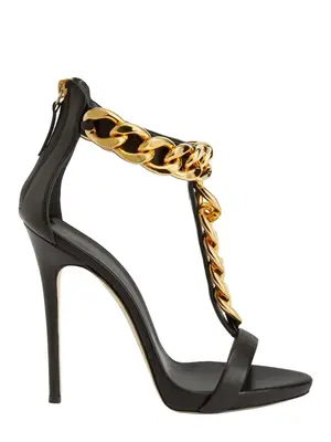 GIUSEPPE ZANOTTI 120mm Elsie Chain Sandals - Black