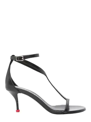 Alexander McQueen Harness 70mm Leather Sandals - Black