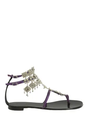 GIUSEPPE ZANOTTI Amira Embellished Sandals - Purple