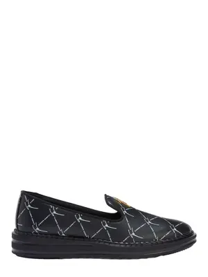 GIUSEPPE ZANOTTI Logo-lettering Loafers - Black