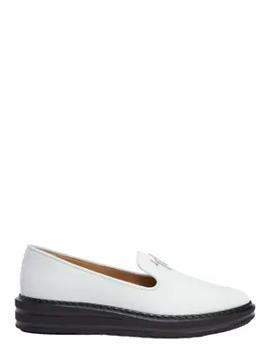 GIUSEPPE ZANOTTI Logo-lettering Loafers - White