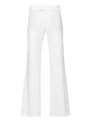 Roberto Cavalli Flared Virgin Wool Trousers - White