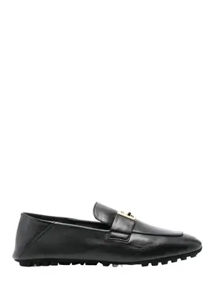 Fendi Baguette Leather Loafers - Black