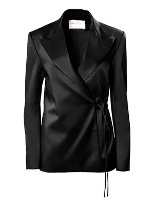 CAROLINA HERRERA Carolina Herrera Satin Wrap Blazer