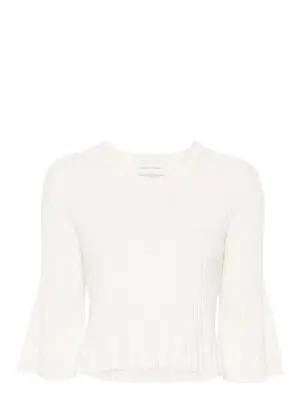 Loulou De Saison Ammi Ribbed Knit Top - Neutrals
