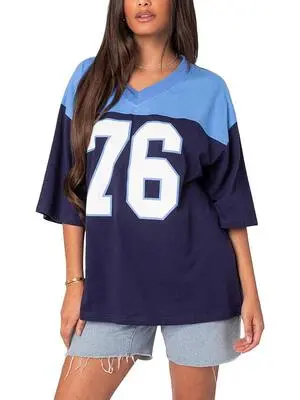 EDIKTED 76 Oversized Tee - Navy