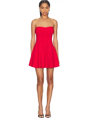 Norma Kamali X Grace Strapless Mini Dress - Tiger Red
