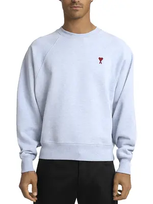 Ami Adc Crewneck Logo Sweatshirt - Heather Cashmere Blue