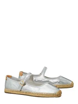 Tory Burch Mary Jane Espadrille - Silver/gray/natural