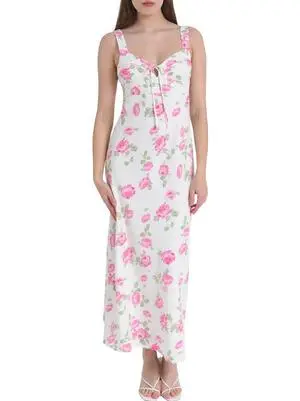 WAYF Romeo Floral Linen-blend Midi Dress - Ivory Roses