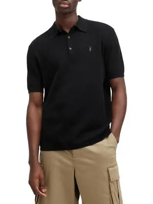 ALLSAINTS Aubrey Ribbed Polo Black