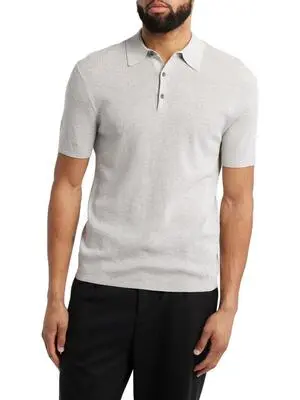 ALLSAINTS Aubrey Ribbed Polo Light Grey