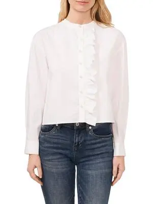 CECE DUPRAZ Imitation Pearl Button-up Shirt - Ultra White