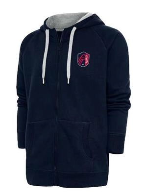 ANTIGUA St. Louis City Sc Logo Victory Full-zip Hoodie - Navy