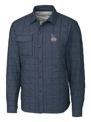 Cutter & Buck Los Angeles Dodgers Americana Rainier Quilted Shirt Jacket - Gray