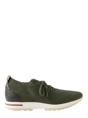 Loro Piana 360 Flexy Walk Leather-trimmed Wish® Wool Sneakers - Green