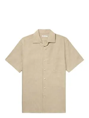 Loro Piana André Camp-collar Linen Shirt - Neutrals