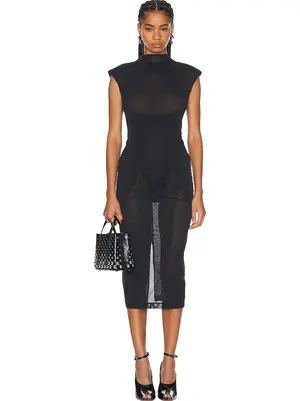 Alaïa Highneck Dress - Noir Alaia