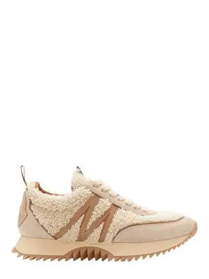 Moncler Pacey Shearling-suede Sneakers - Tan