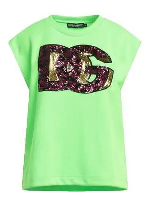Dolce & Gabbana T-shirt With Sequins And Brand Logo - Green