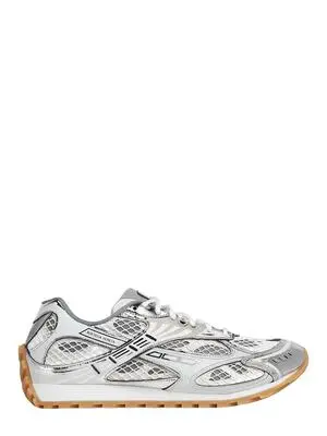 BOTTEGA  VENETA Orbit Lace-Up Sneaker Silver / White / Optic White Rubber