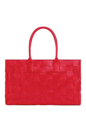 BOTTEGA  VENETA Maxi Intreccio Tote - Bright Red
