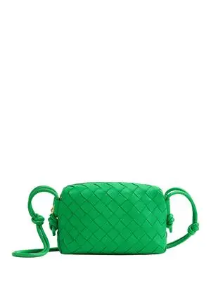 BOTTEGA  VENETA Mini Intrecciato Leather Loop Camera Bag - Parakeet