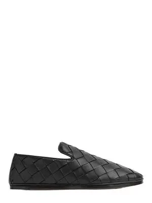 BOTTEGA  VENETA Bottega Veneta Intrecciato Leather Slippers - Black