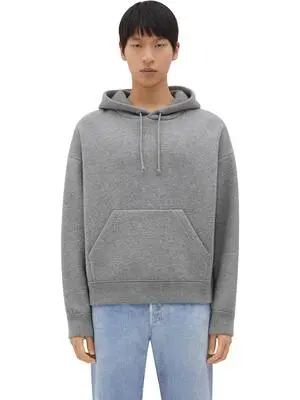 BOTTEGA  VENETA Bottega Veneta Compact Cashmere Hoodie - Light Gray Melange