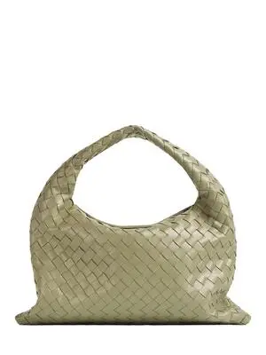 BOTTEGA  VENETA Small Intrecciato Leather Shoulder Bag - Travertine