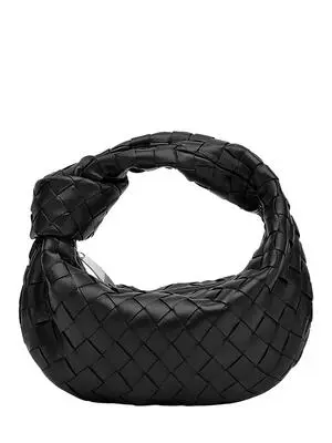BOTTEGA  VENETA Mini Jodie Intrecciato Top Handle Bag - Black