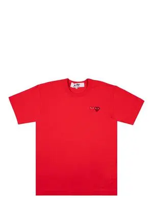 Play Comme Des Garcon Double Heart Logo T-shirt - Red