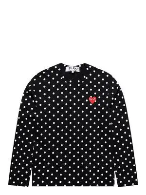 Play Comme Des Garcon Polka Dot Long-sleeve T-shirt - Black