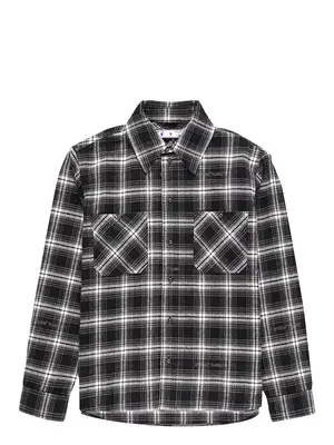 Off-White Stencil Flannel Checked Shirt - Black