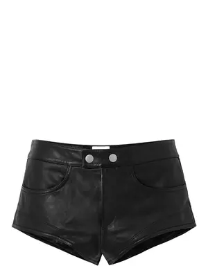 Isabel Marant Leslie Leather Shorts - Black