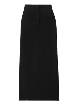 THE ROW Trevy Grain De Poudre Wool Maxi Skirt - Black