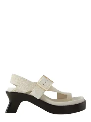 Loewe Ease Brushed-suede Sandals - White