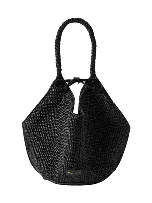 Khaite Lotus Raffia Tote - Black