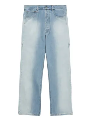 Random Identities Cut-out Straight-leg Jeans - Blue