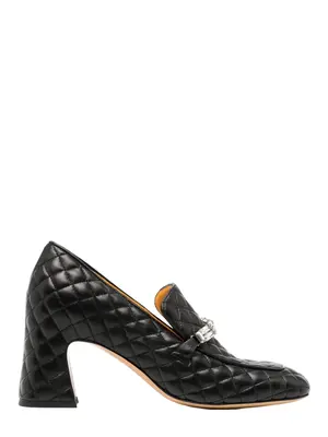 MADISON.MAISON 70mm Quilted Crystal-embellished Pumps - Black