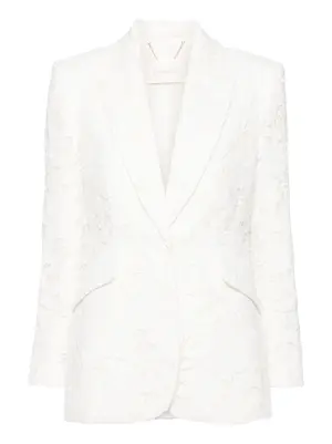 Zimmermann Natura Lace-detail Blazer - White