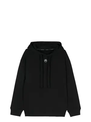 MARINE SERRE Crescent Moon-embroidery Hoodie - Black