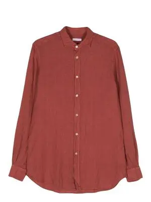 Boglioli Slub-texture Linen Shirt - Red