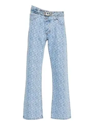 Gcds Logo-print Jeans - Blue