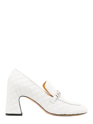 MADISON.MAISON 70mm Quilted Leather Pumps - White