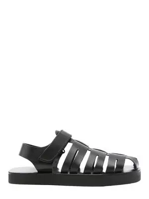 ANCIENT GREEK SANDALS Tilemachos Leather Sandals - Black