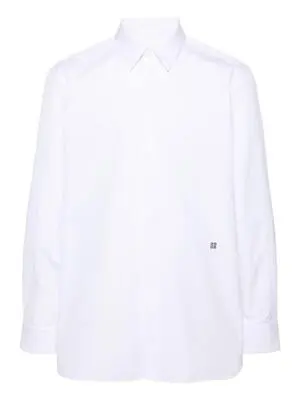 Givenchy 4g-embroidered Poplin Shirt - White