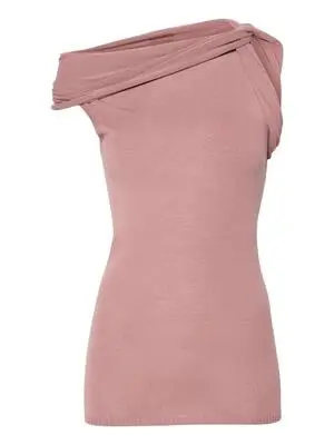 Rick Owens Knitted Twisted-neckline Tank Top - Pink
