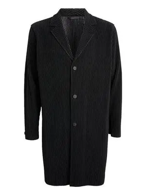 Issey Miyake Pleated Overcoat - Black